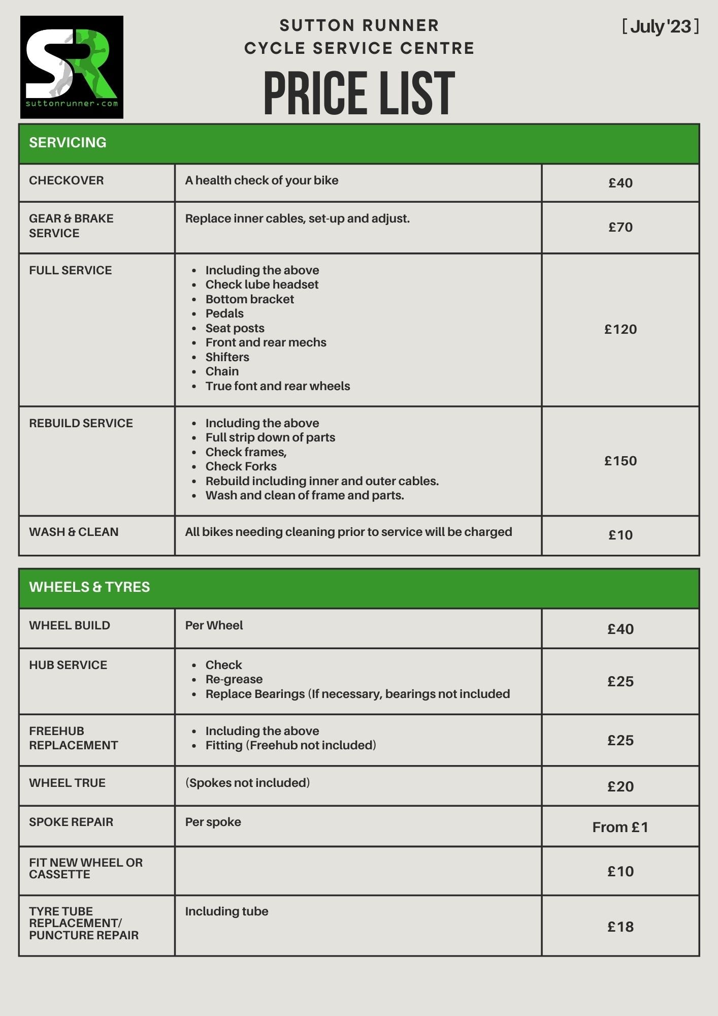 Sutton Runner Cycle Service Centre